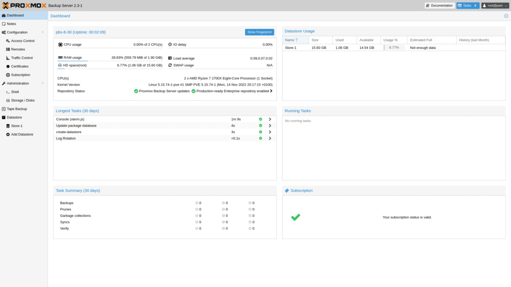 Proxmox Backup Server 2 3 StorageReview